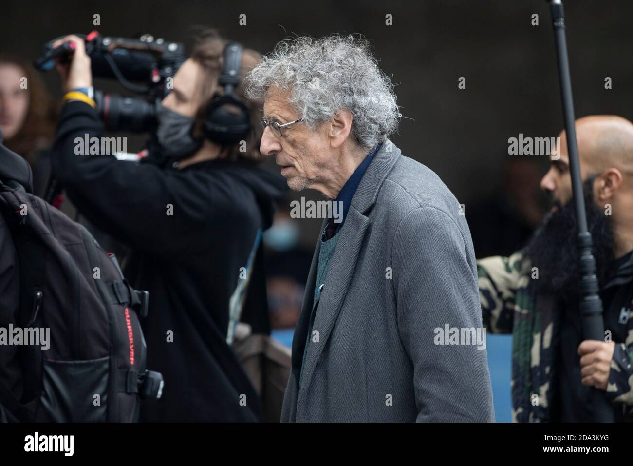 Piers Corbyn attends an anti-lockdown rally in Manchester's Piccadilly ...