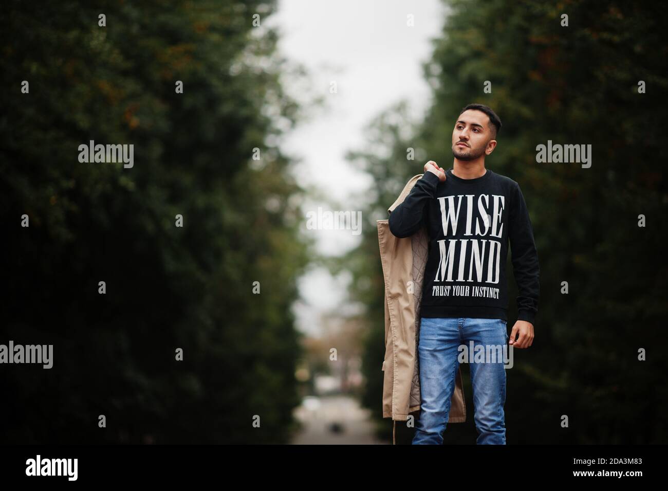 Wise mind trust your instinct. Stylish kuwaiti man Stock Photo - Alamy
