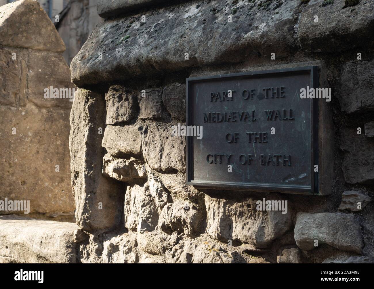 Plaque identifying a section of the city's medieval stone wall that ...