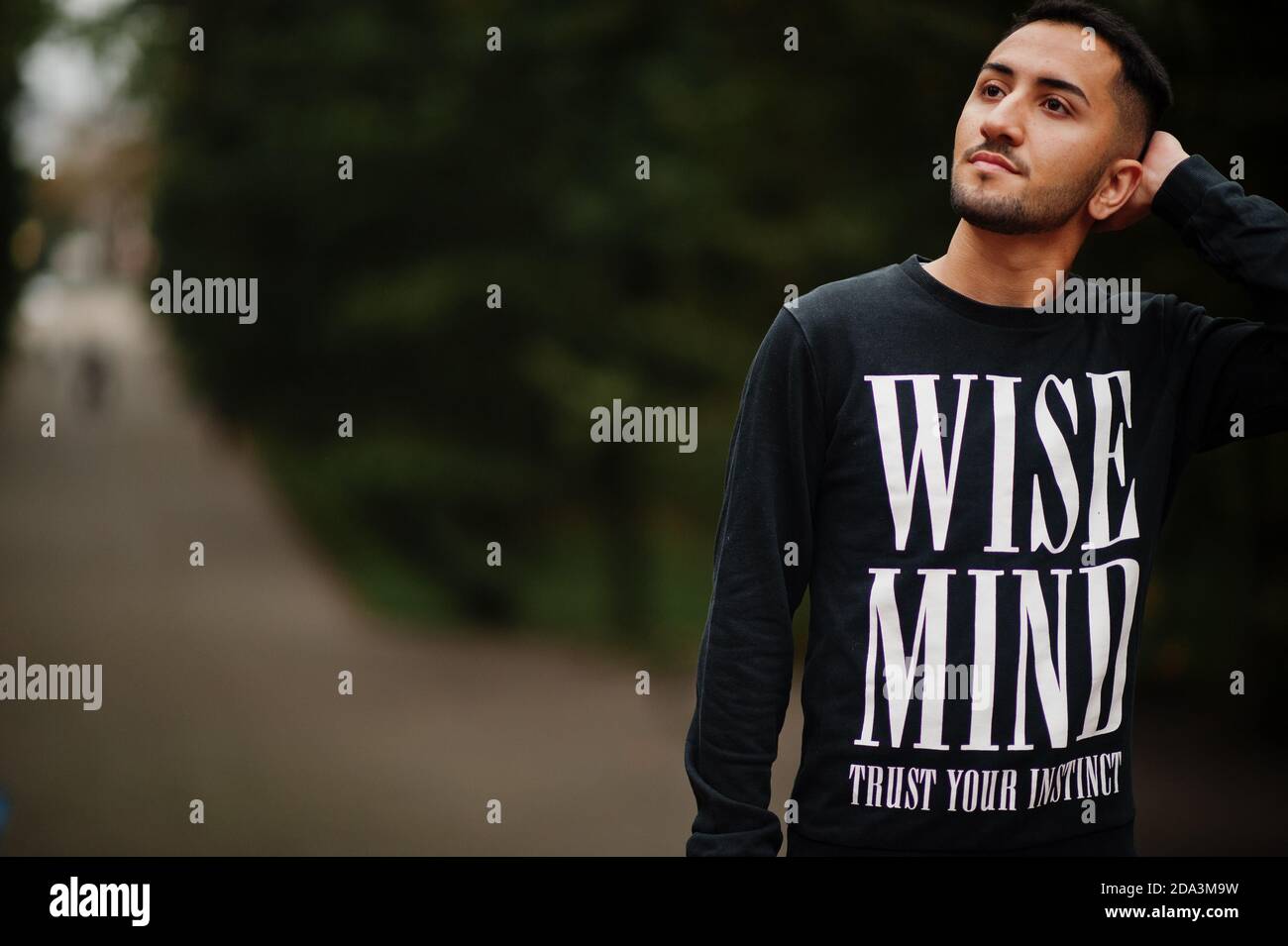 Wise mind trust your instinct. Stylish kuwaiti man Stock Photo - Alamy