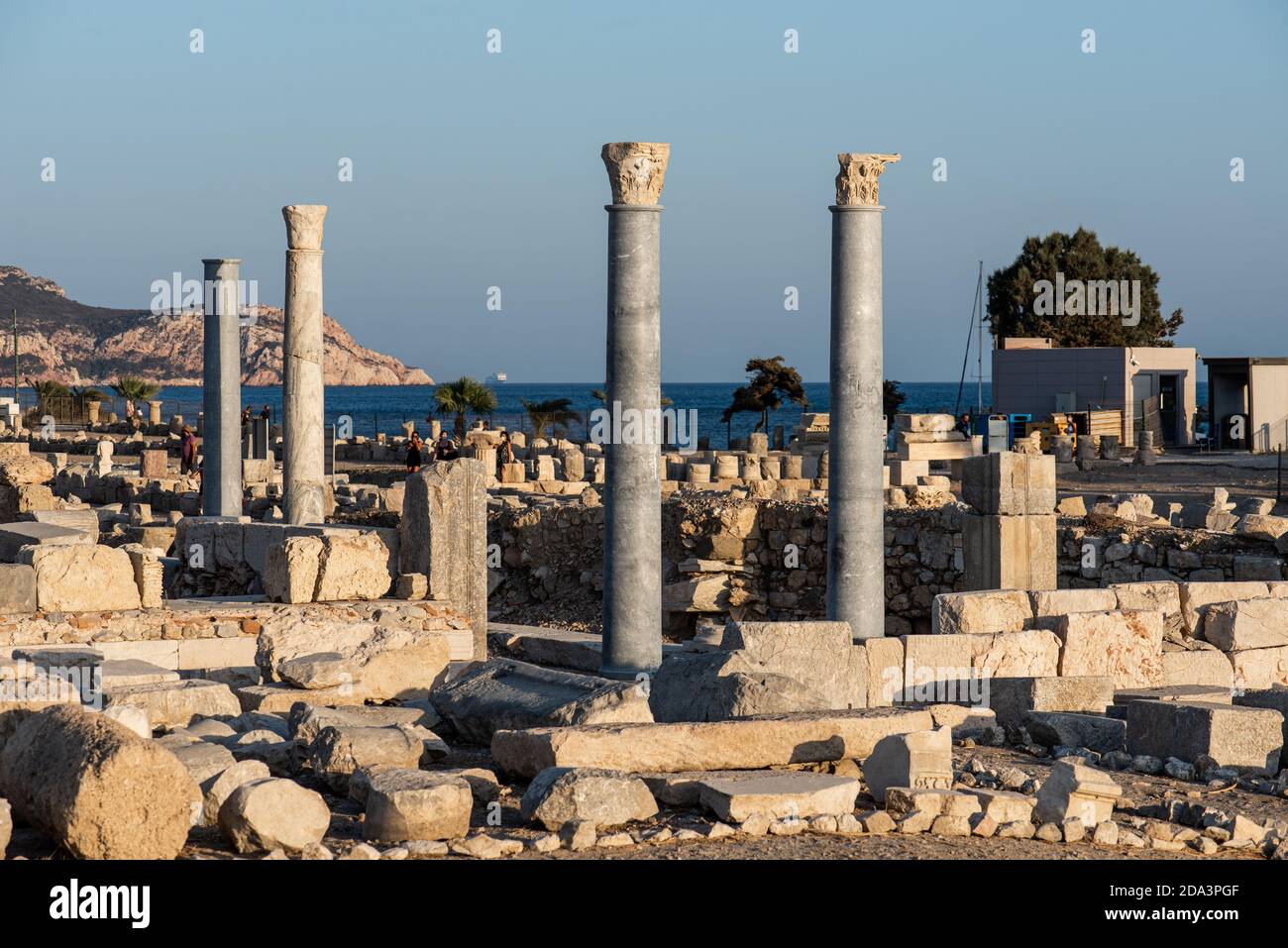 View of the ruins of the ancient city of Knidos in Datca, Turkey Stock ...