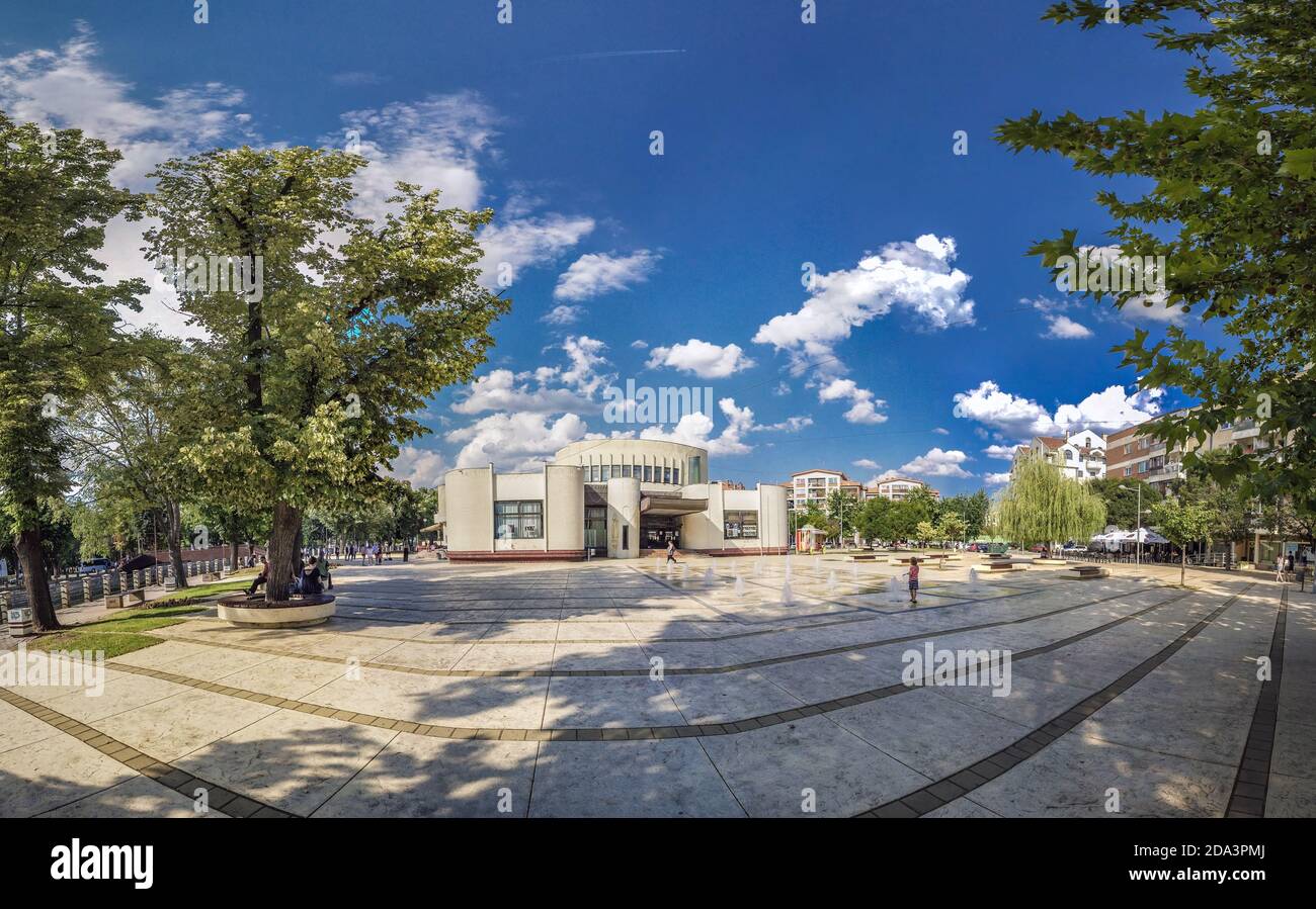 Cultural Center in the town of Knjazevac, eastern Serbia. City downtown ...