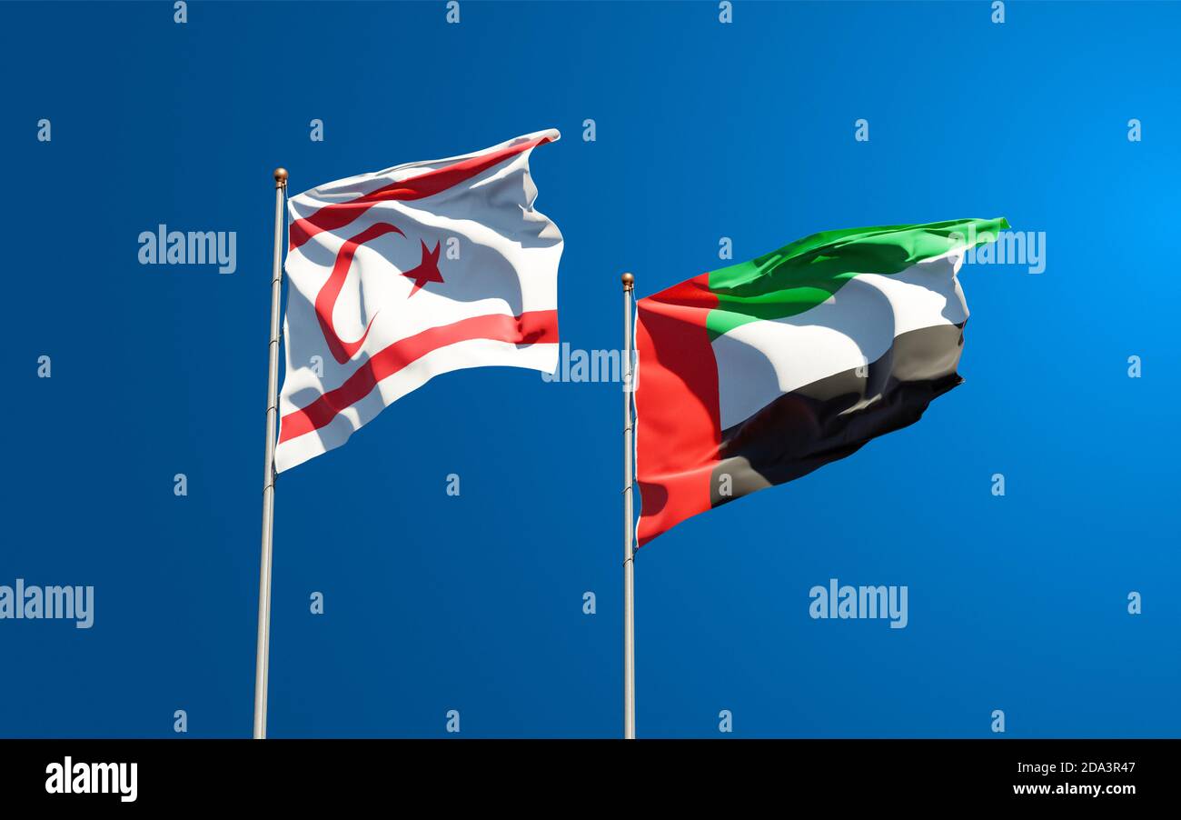 Beautiful national state flags of Turkish Republic of Northern Cyprus ...