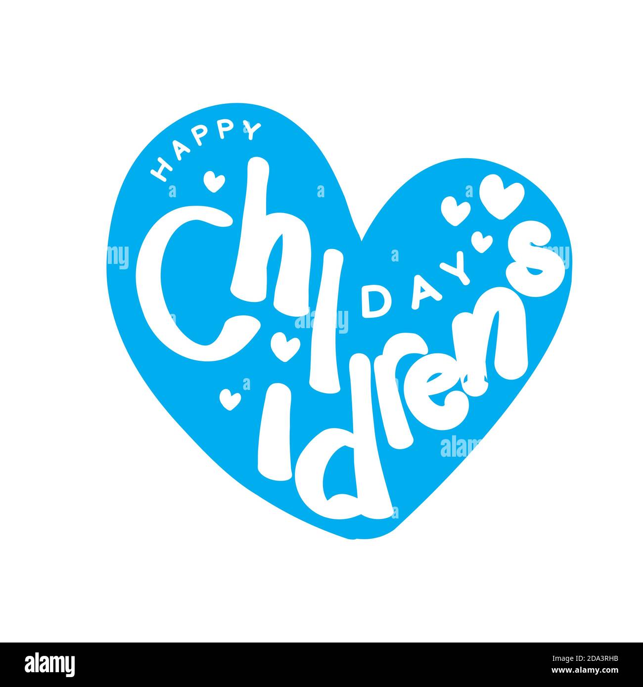 Happy Children's Day greeting card. Doodle letters on white background ...