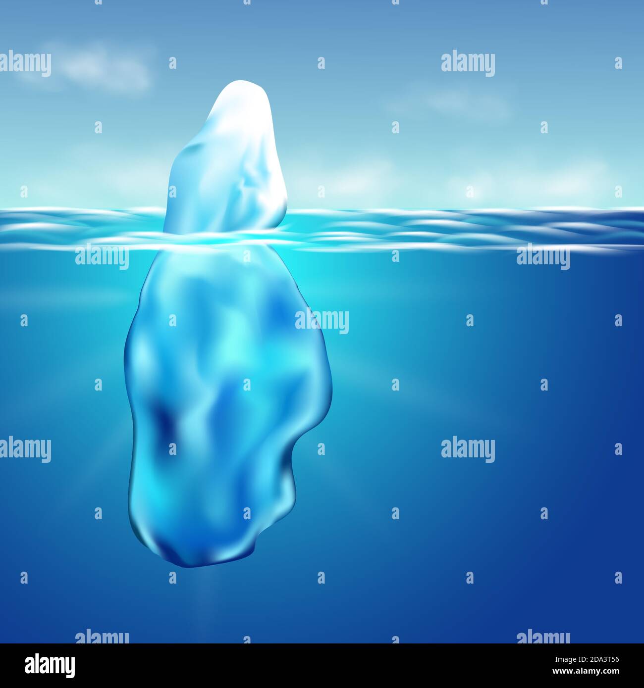 Iceberg floating among ice floes in the blue Antarctic sea Stock Vector ...