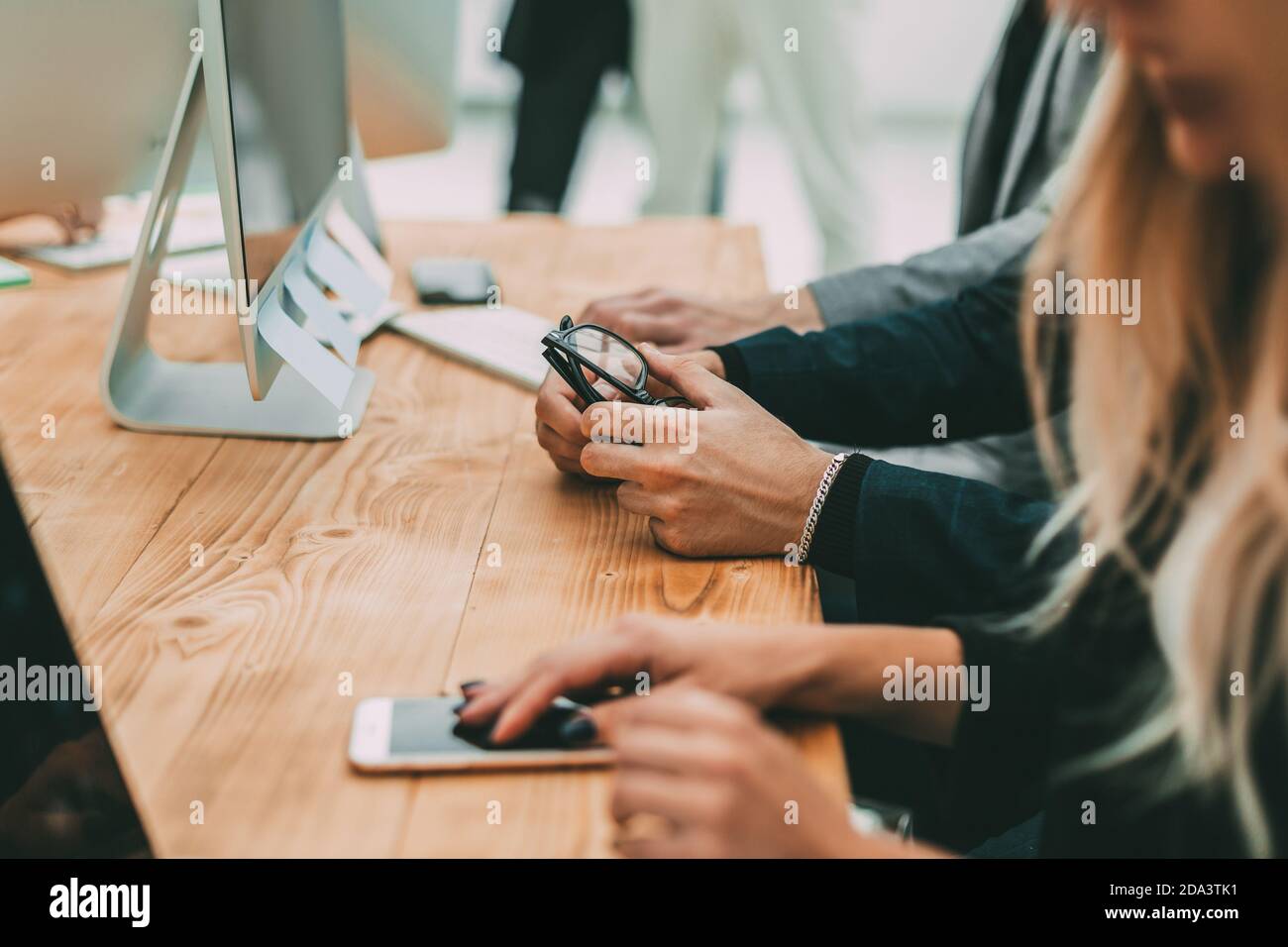 close up. group of employees in the workplace in the office Stock Photo ...