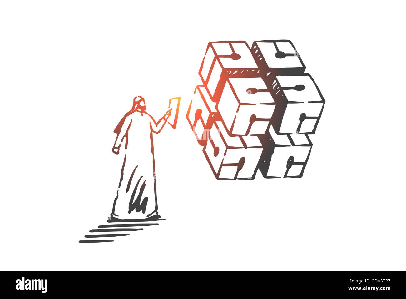 Strategy, solution development concept sketch. Hand drawn isolated ...