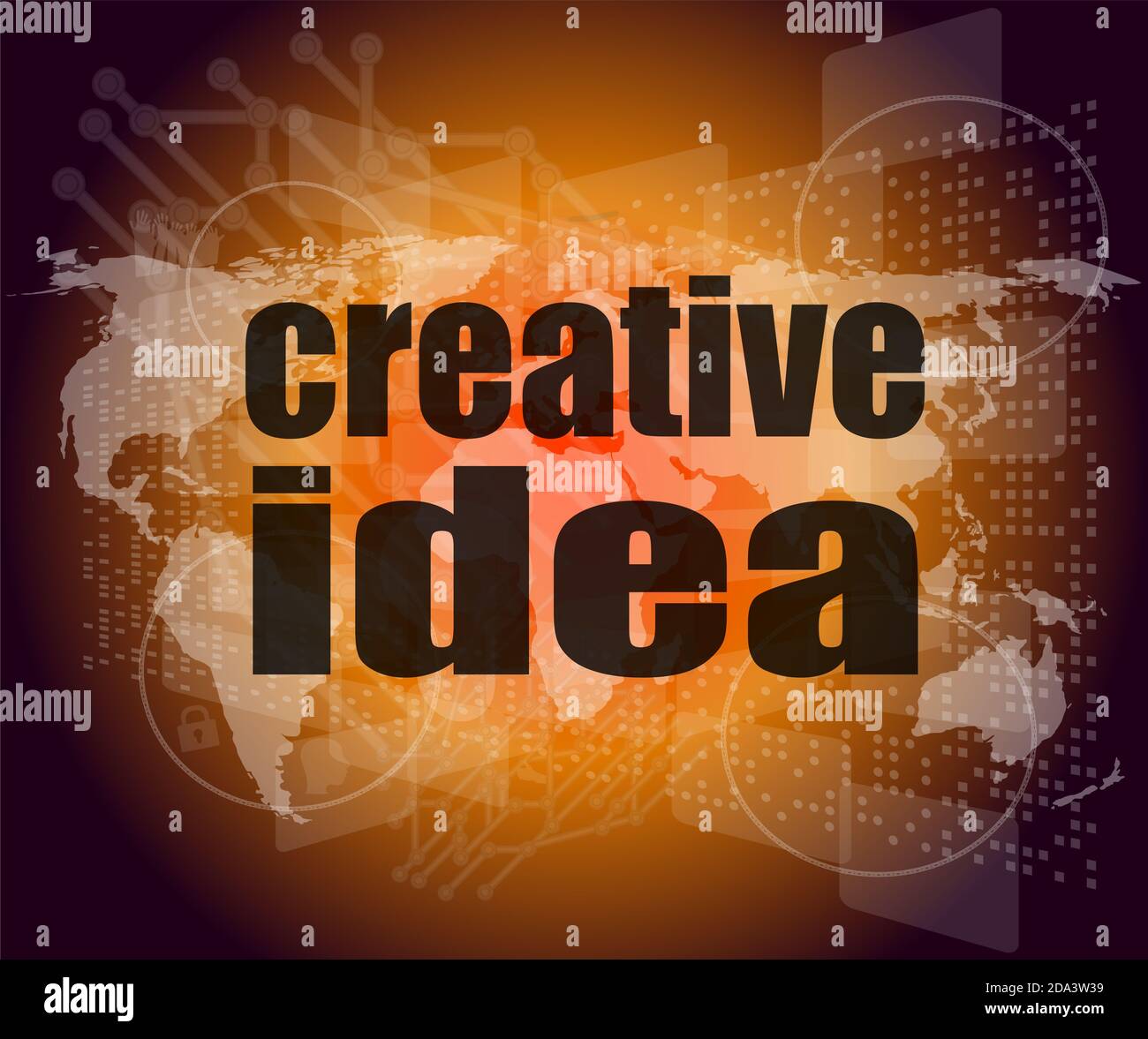 creative idea words on digital screen. business concept Stock Photo - Alamy