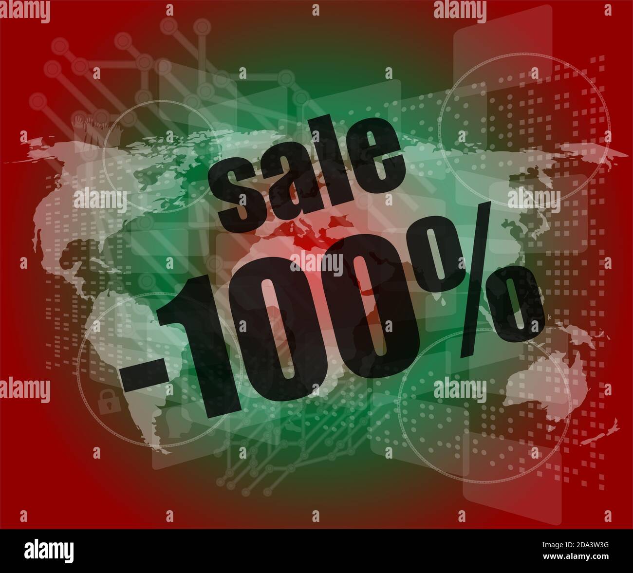 sale percentage on business digital touch screen Stock Photo - Alamy