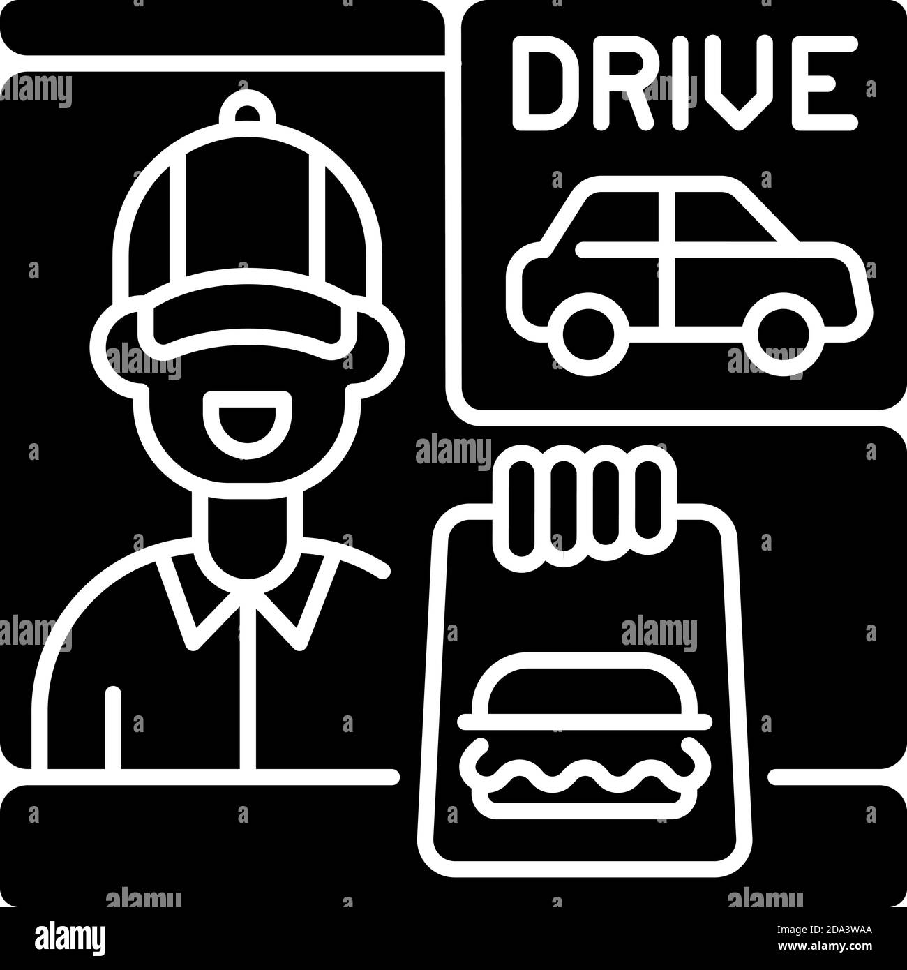 Drive through window black glyph icon Stock Vector Image & Art - Alamy