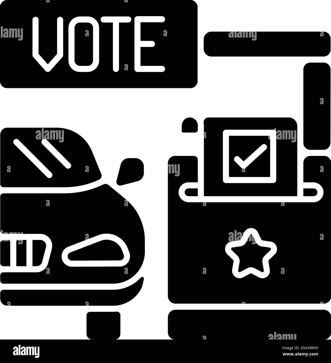 Drive through voting booth black glyph icon Stock Vector Image & Art ...
