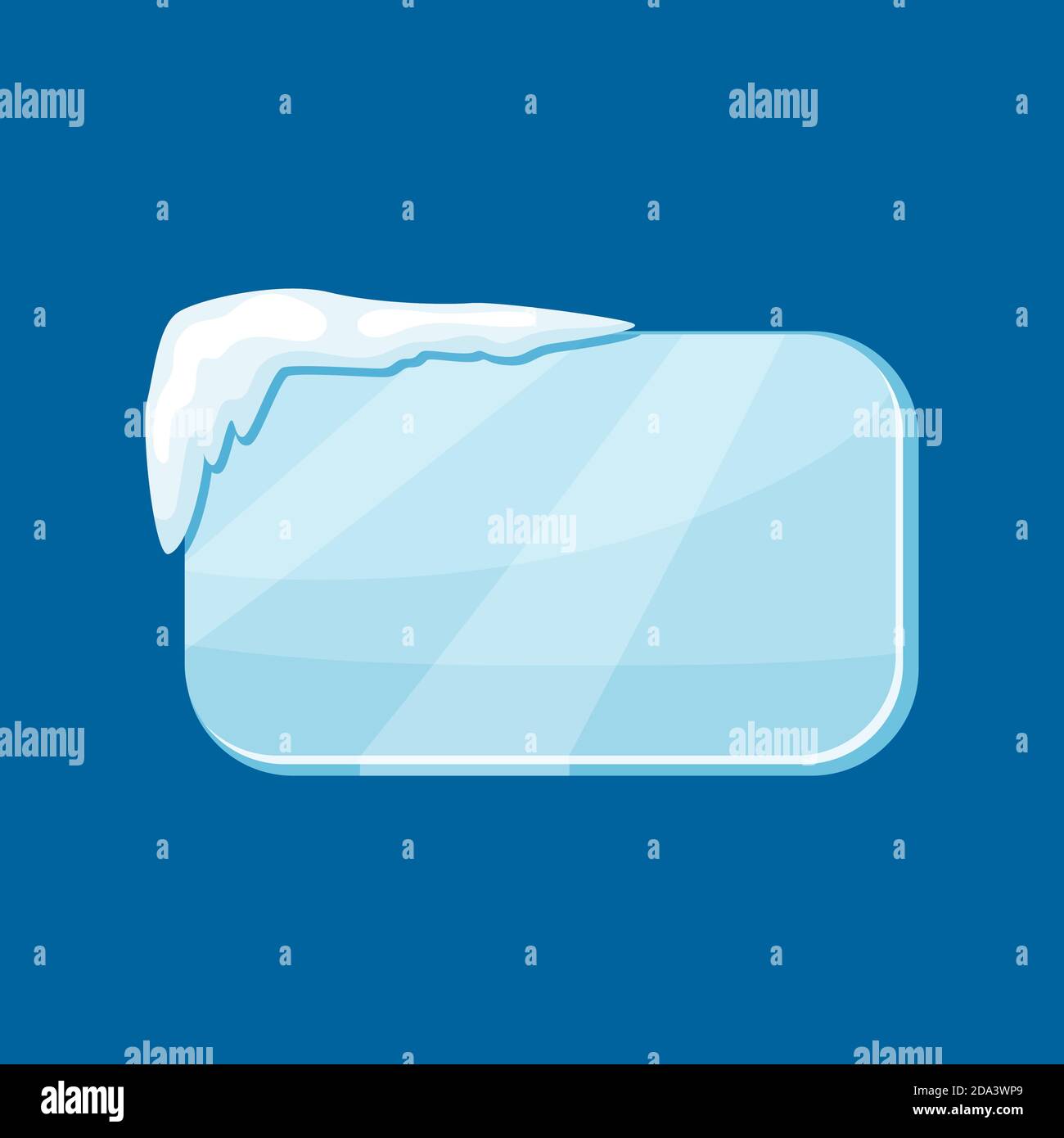 Snow frozen icicle rectangle banner with snow drifts vector Stock ...