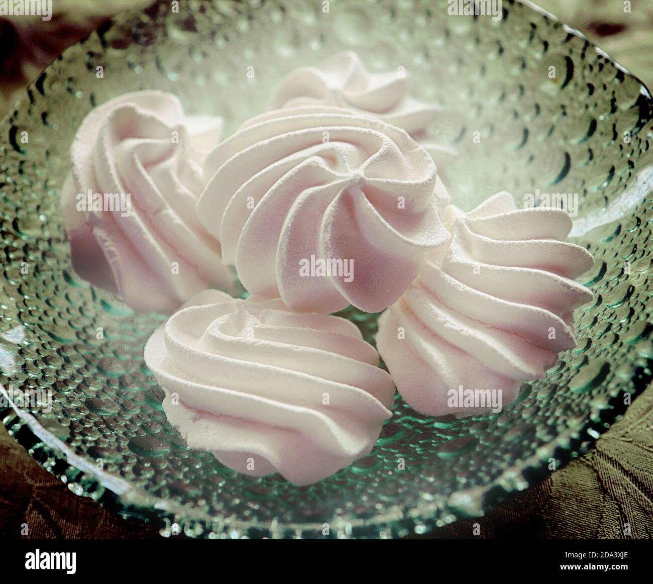 comfort food merigues, ultra sweet pure sugar white dessert Stock Photo ...