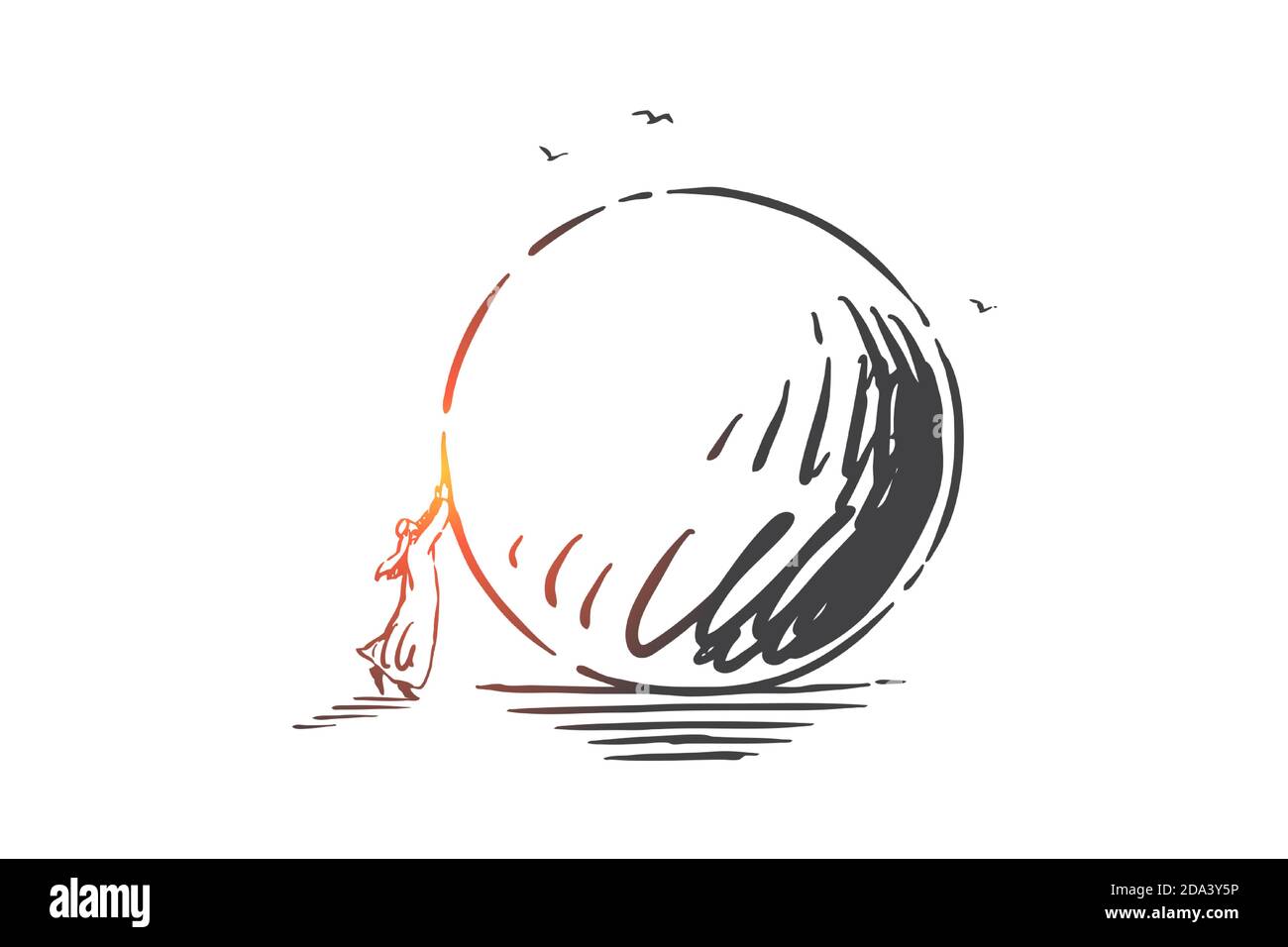 Motivation, determination, effort concept sketch. Hand drawn isolated ...