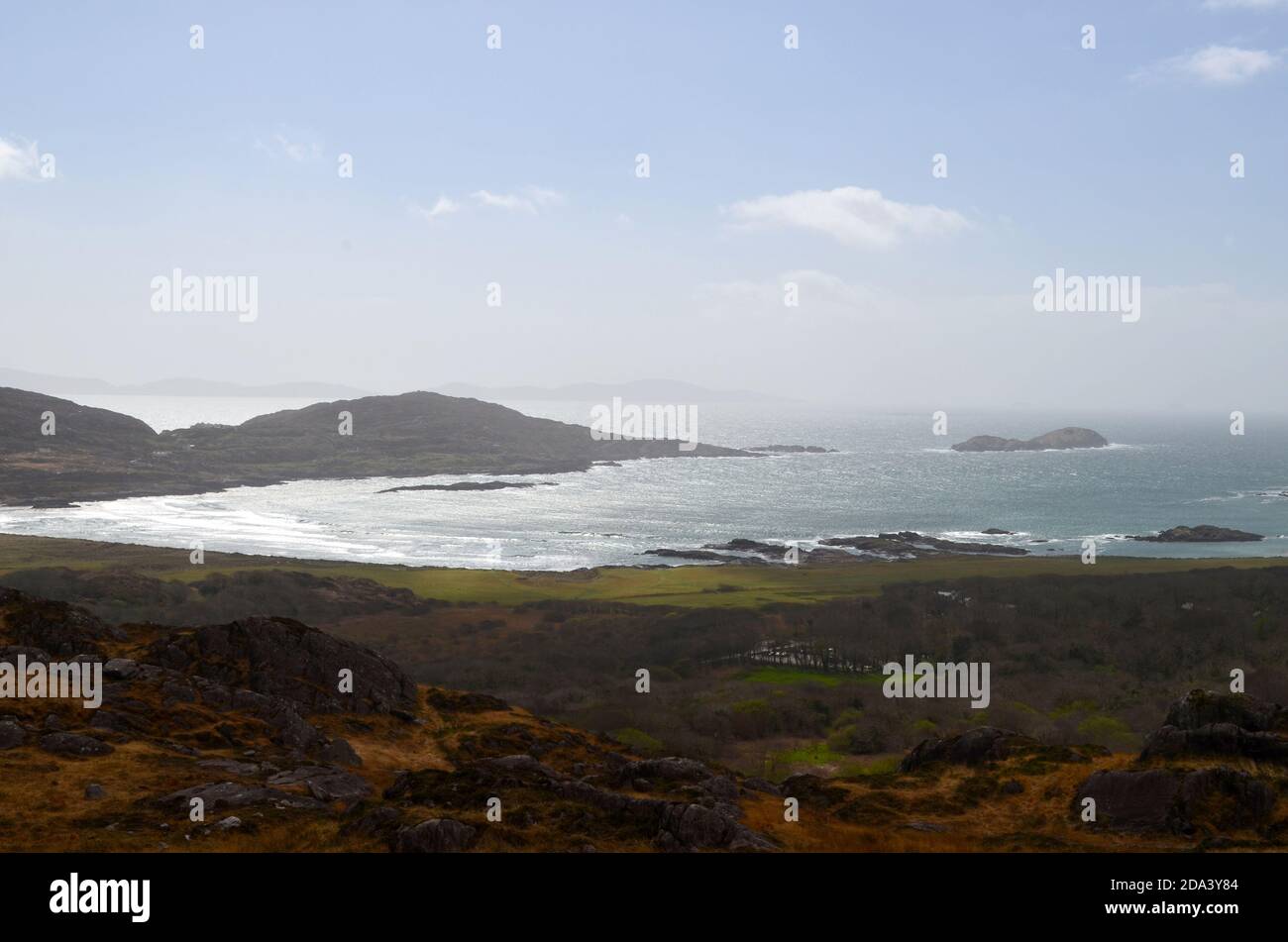 Beautiful rugged seascape with ragged coastline in Ireland Stock Photo ...