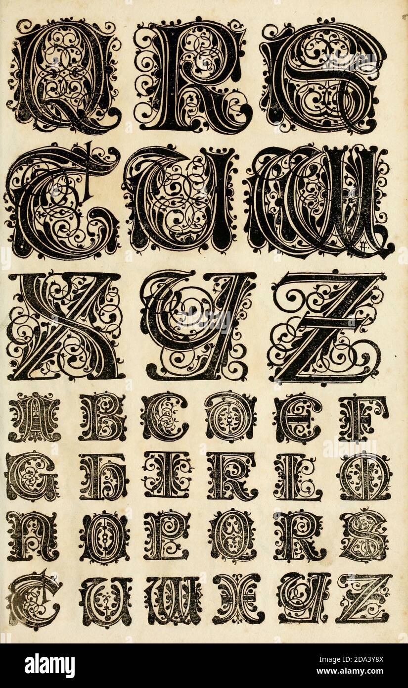 Calligraphy english letters hi-res stock photography and images - Alamy