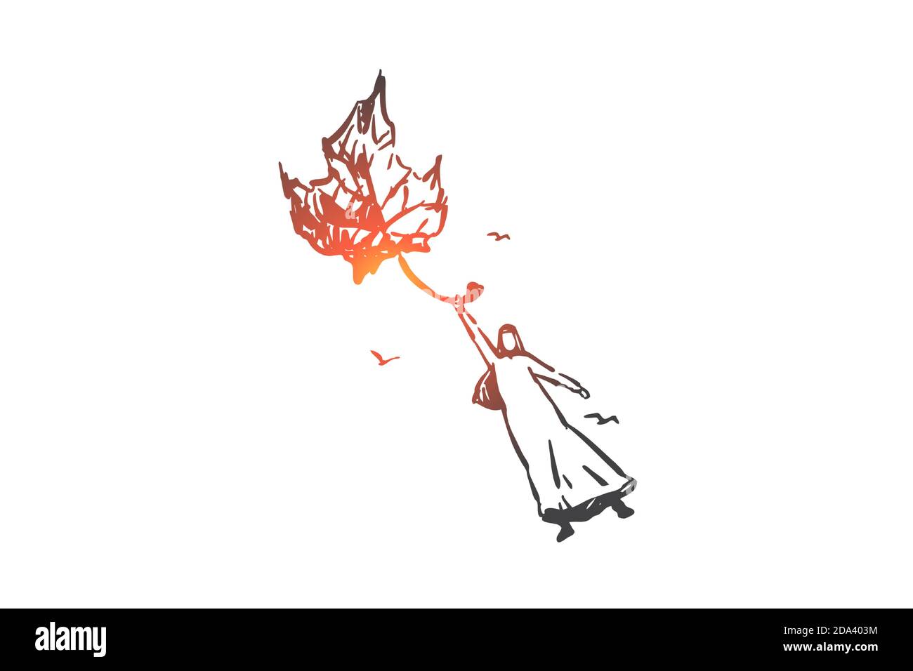 Fantasy, adventure, dream concept sketch. Hand drawn isolated vector ...
