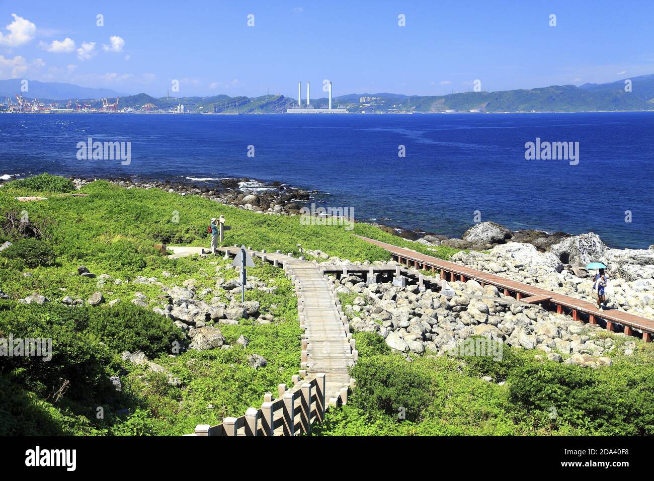 Keelung island beach plank road hi-res stock photography and images - Alamy
