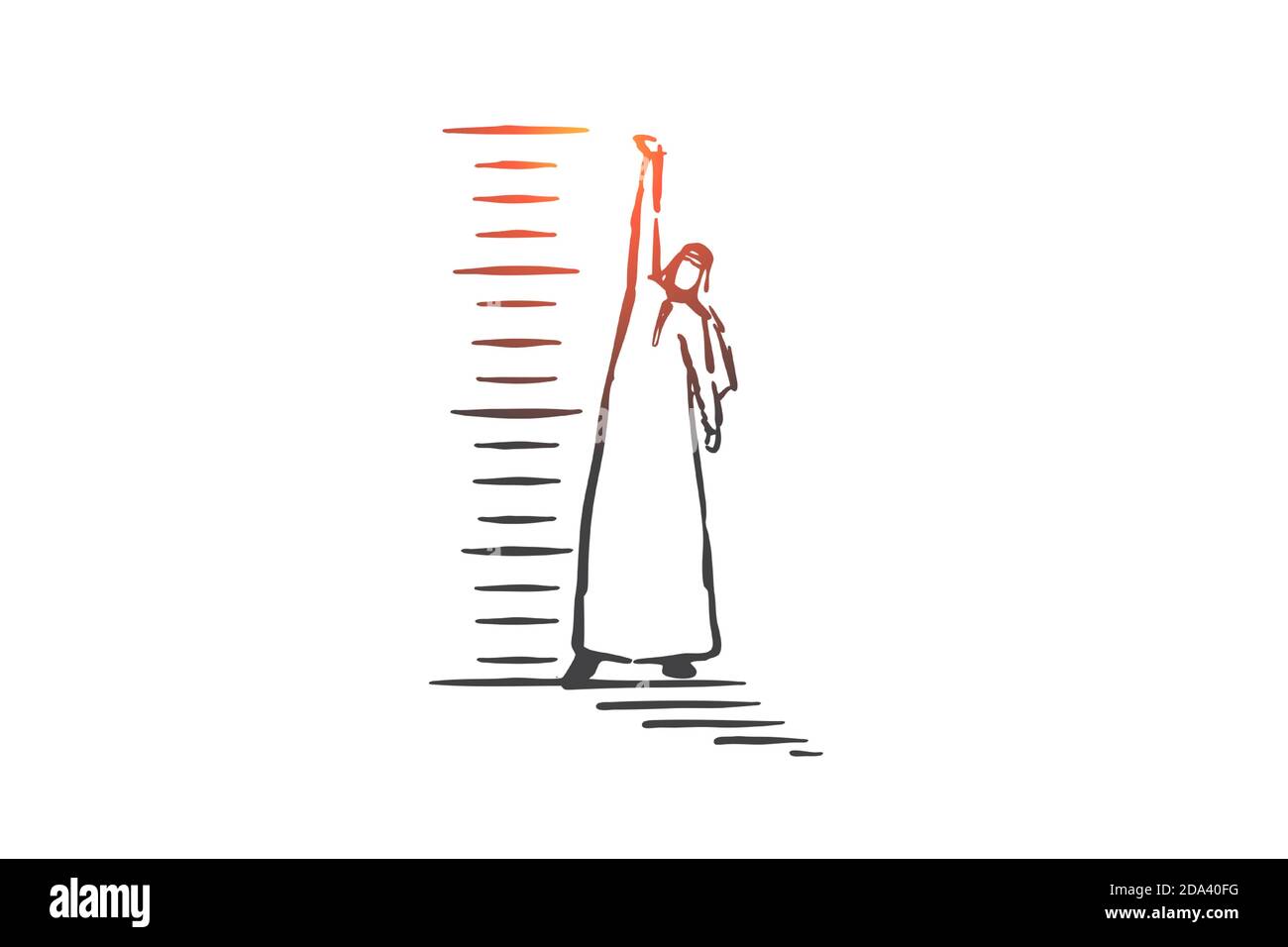 Personal development and motivation concept sketch. Hand drawn isolated ...