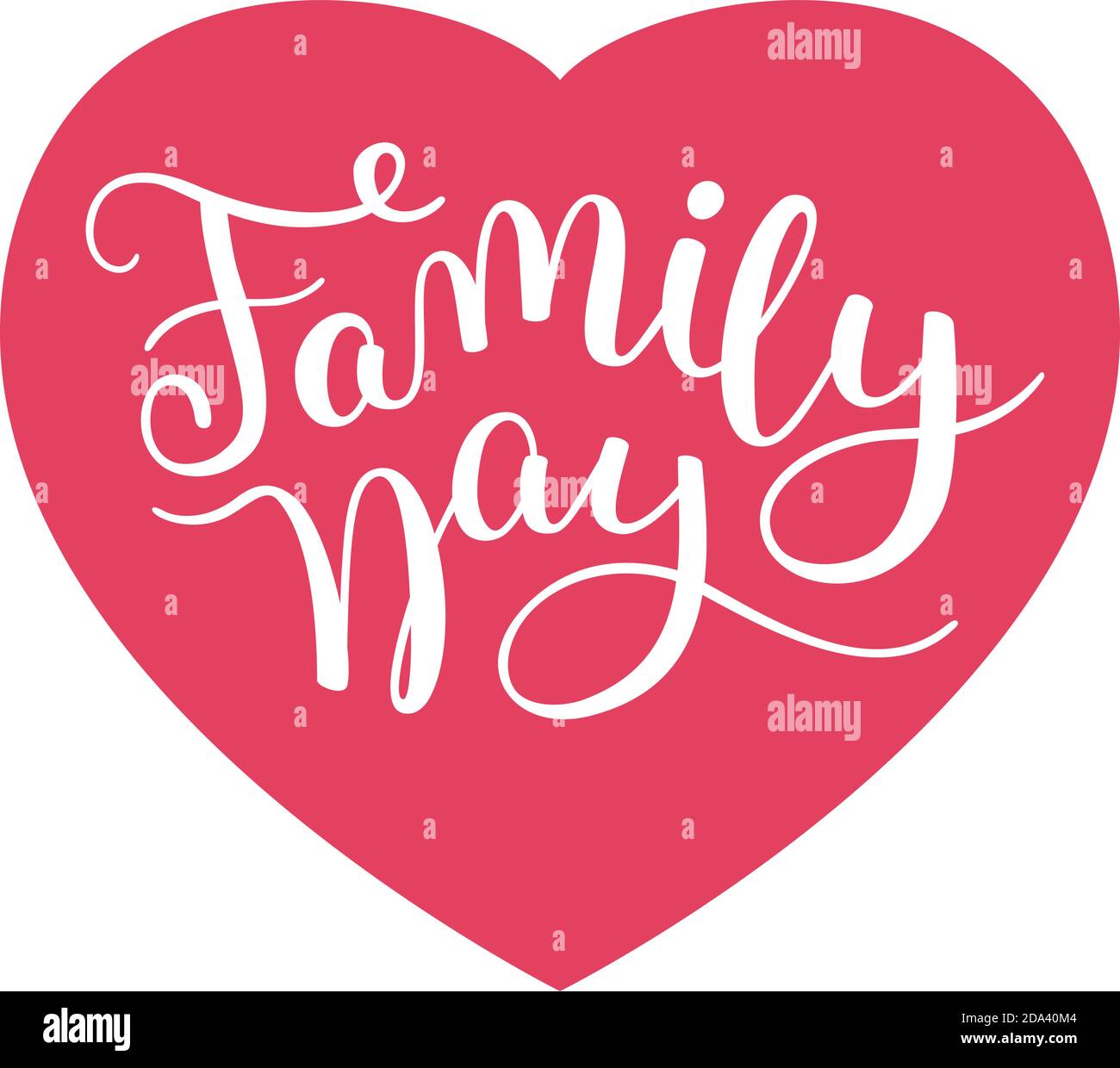 Family Day hand lettering with heart. Template for greeting cards ...
