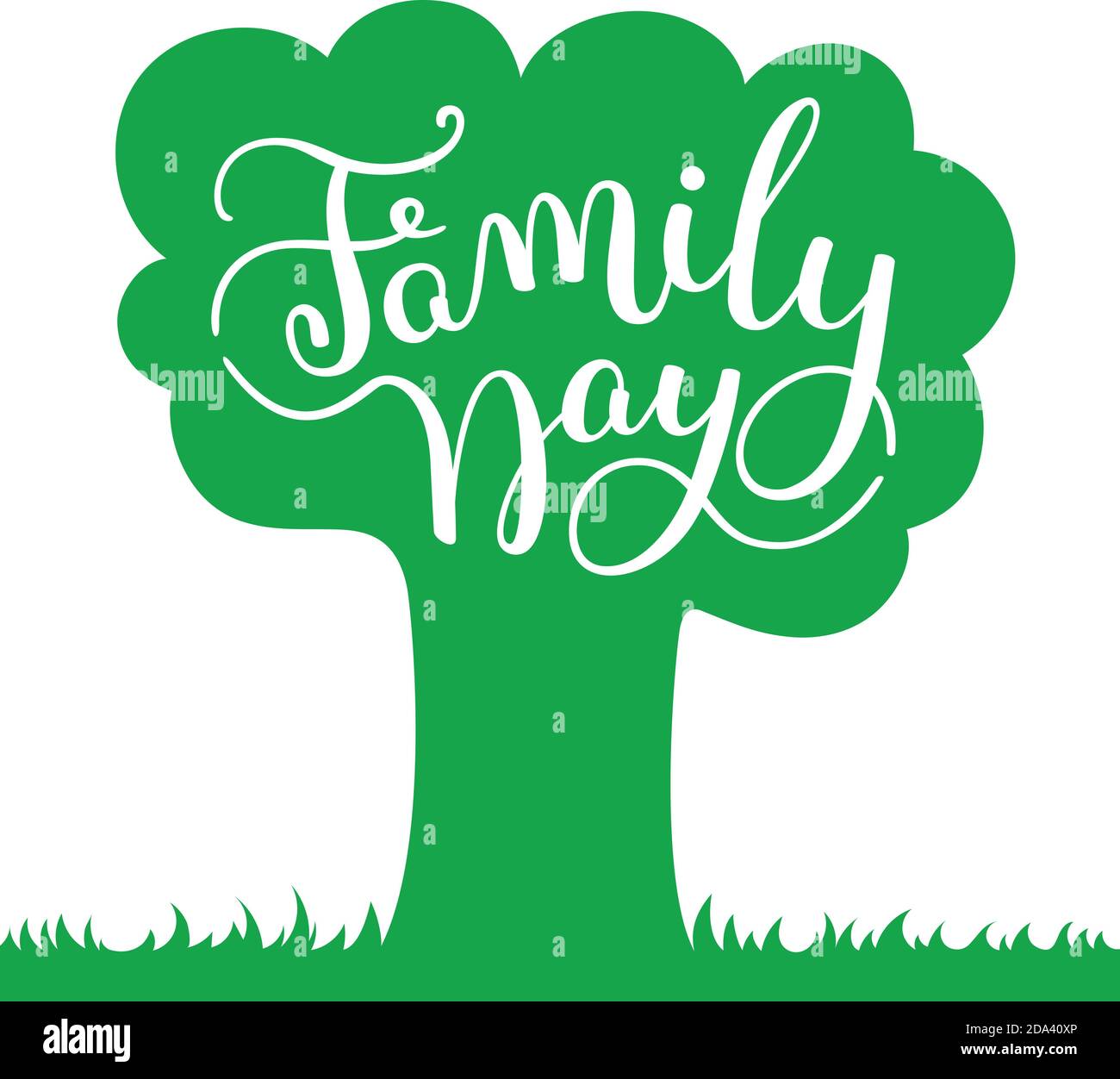 Family Day hand lettering. Template for card, poster, print Stock ...