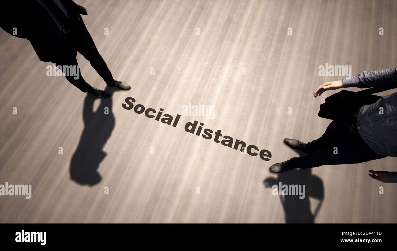 Concept or conceptual 3d illustration of two men meeting following ...