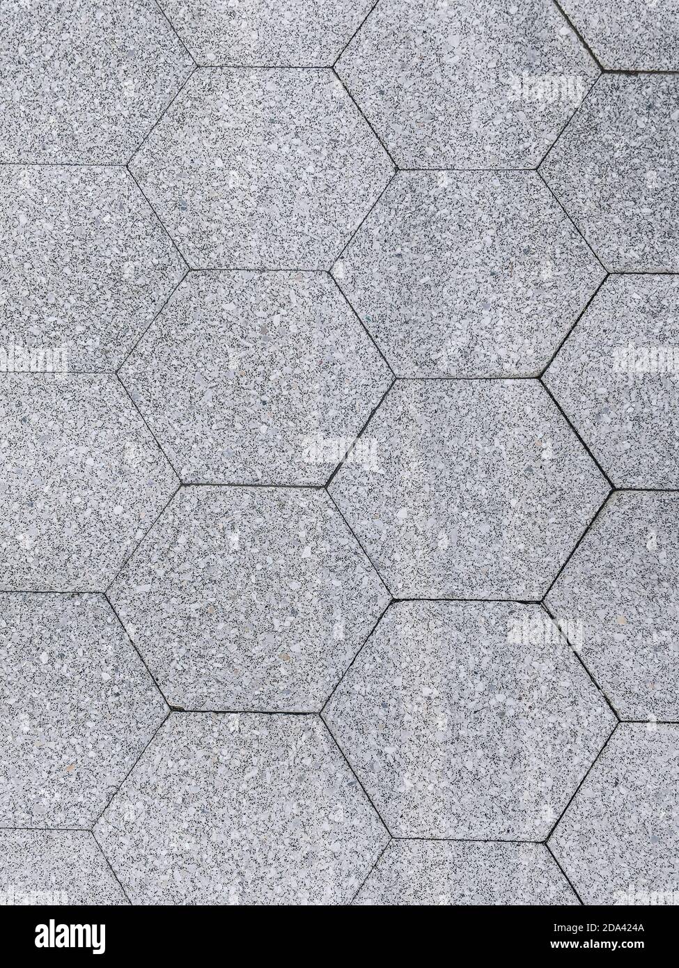 Pavement with gray hexagon pattern. Cement sidewalk with texture ...