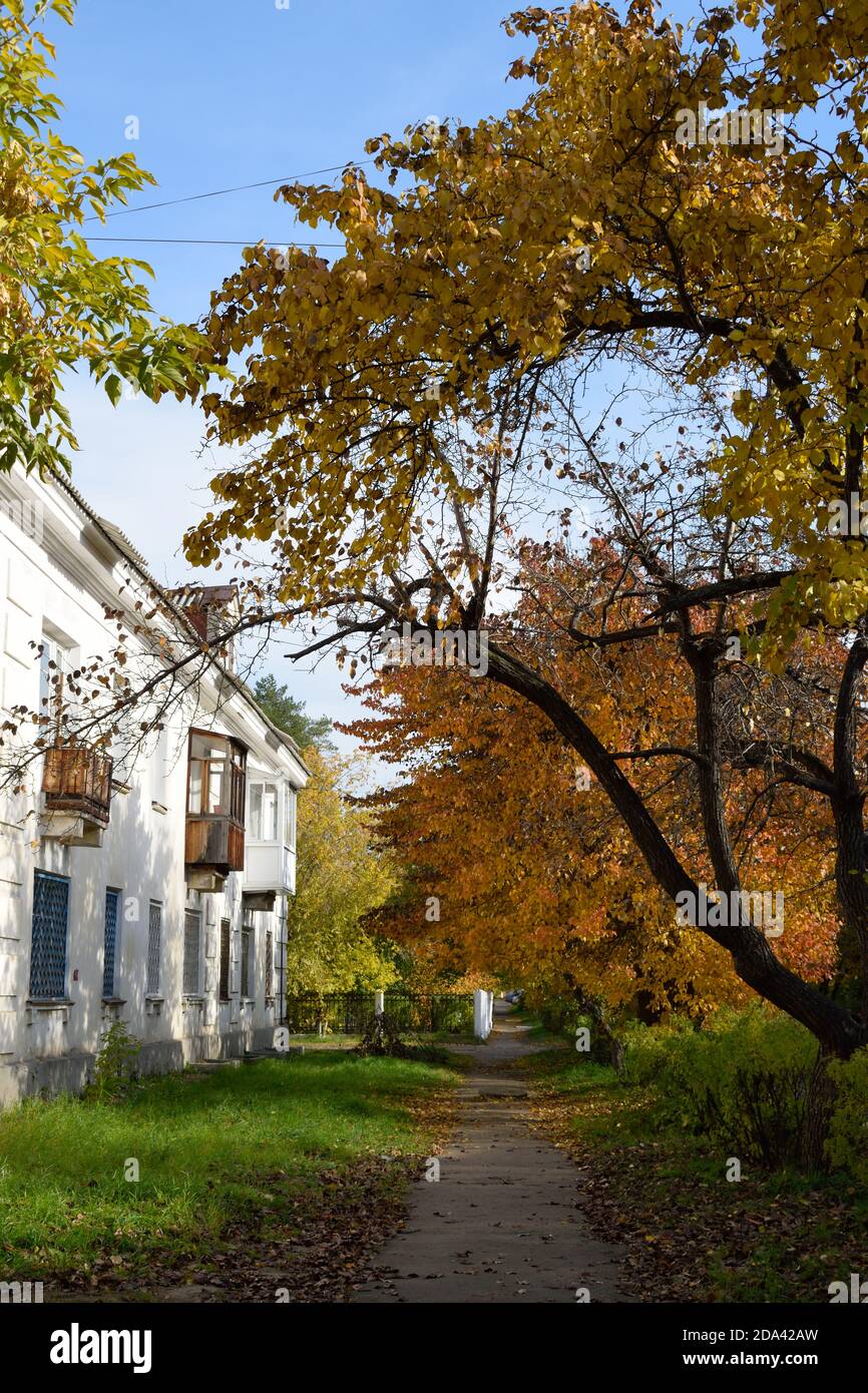 Quiet Street in Angarsk, Russia, During Autumn Stock Photo - Alamy