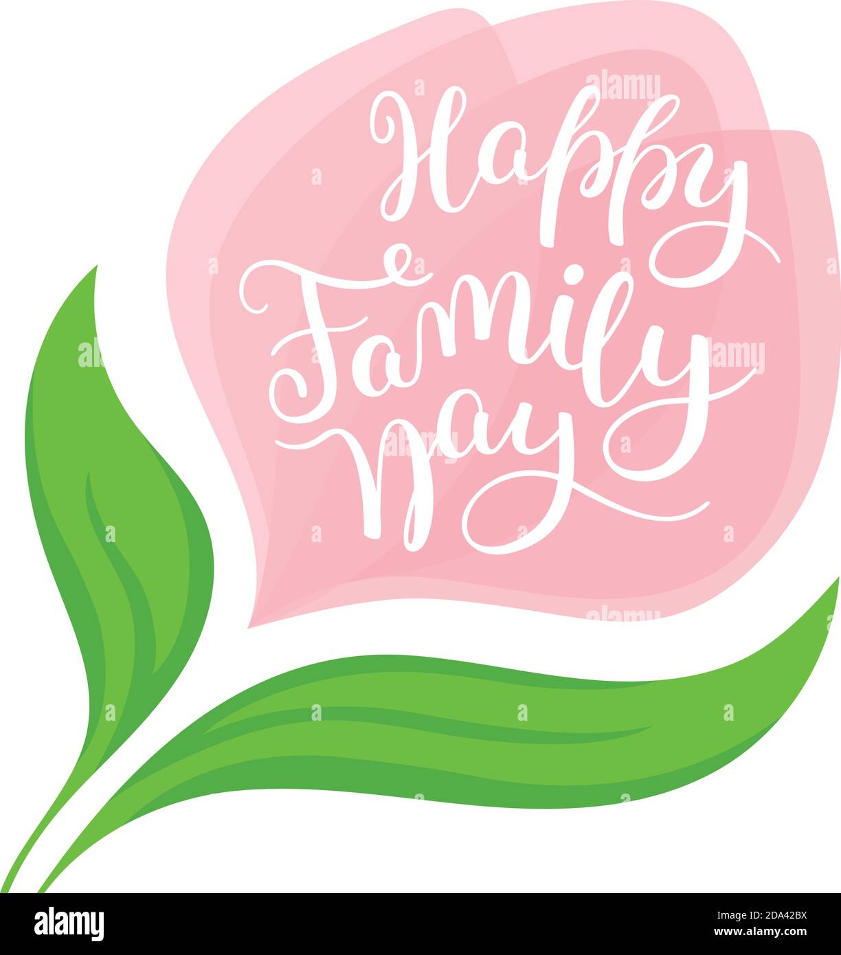 Happy Family Day hand lettering. Template for card, poster, print Stock ...