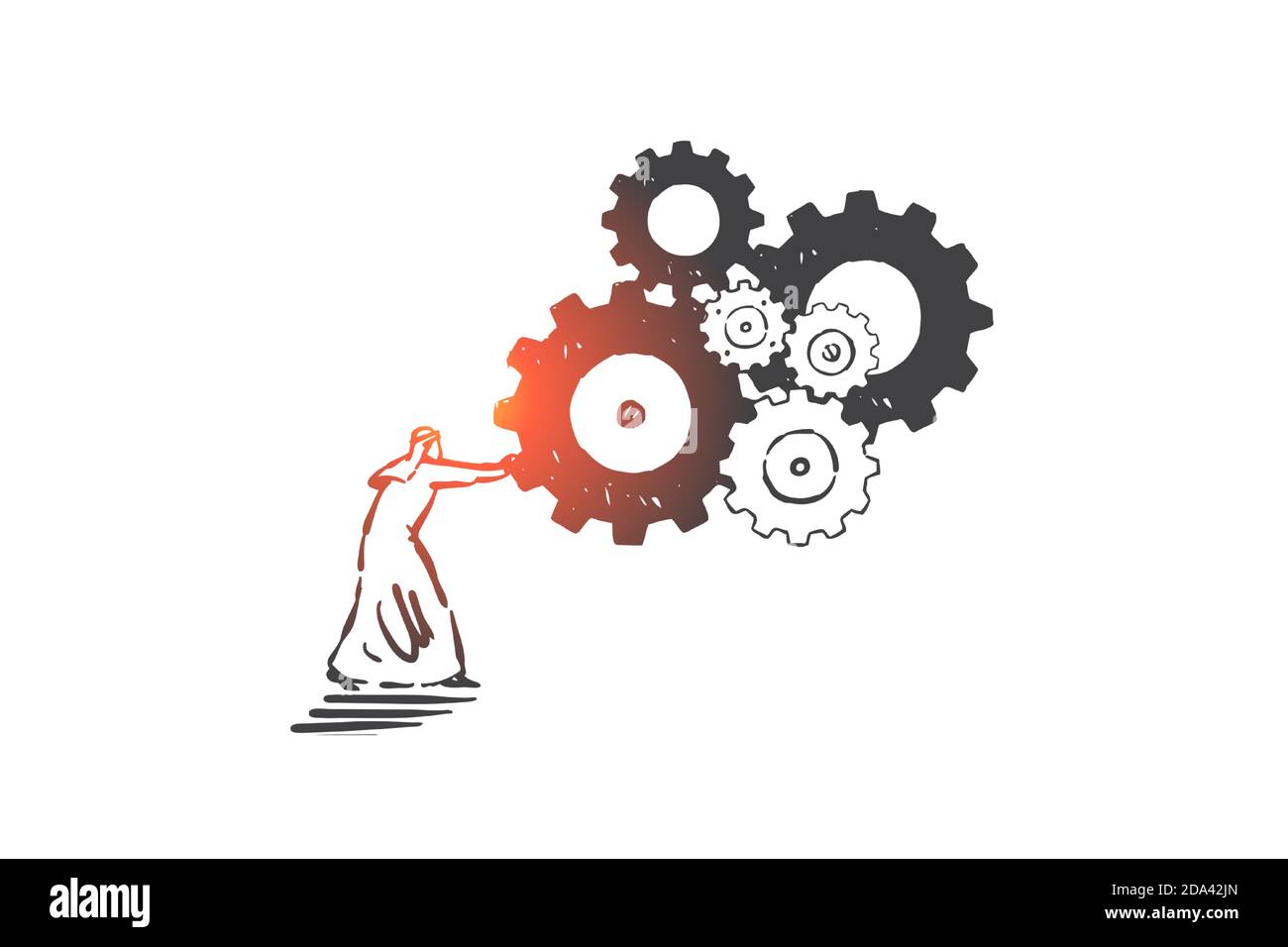 Business problem solving concept sketch. Hand drawn isolated vector ...