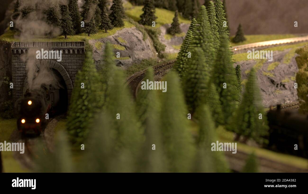 Model of retro railway Stock Photo - Alamy