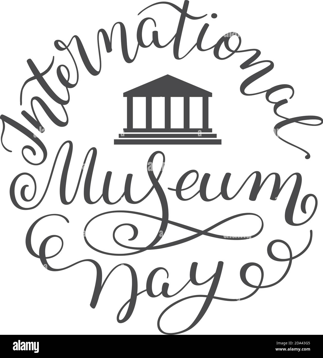 Hand lettering International Museum Day. Template for card, poster ...