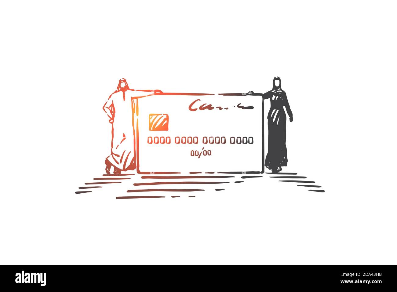 Financial account opening concept sketch. Hand drawn isolated vector ...