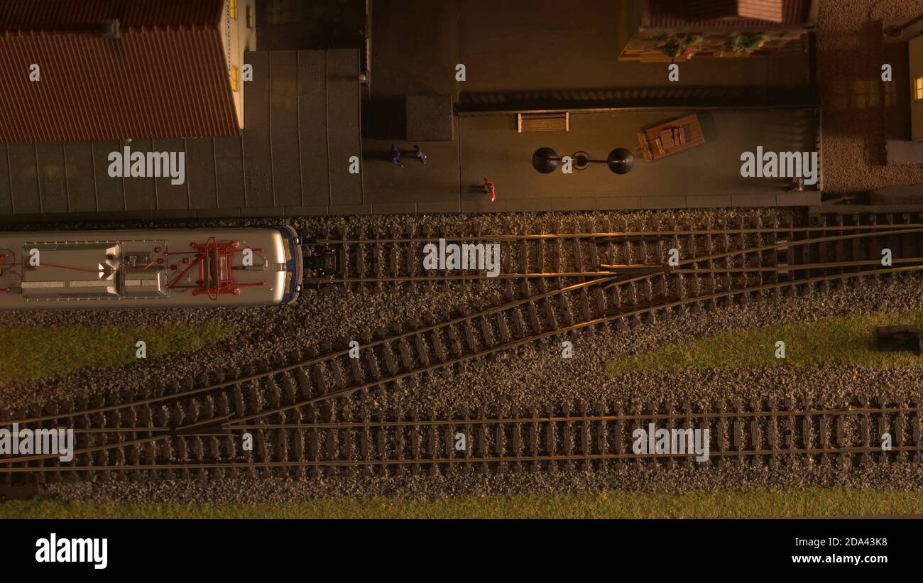 Top view train on the station Stock Photo - Alamy