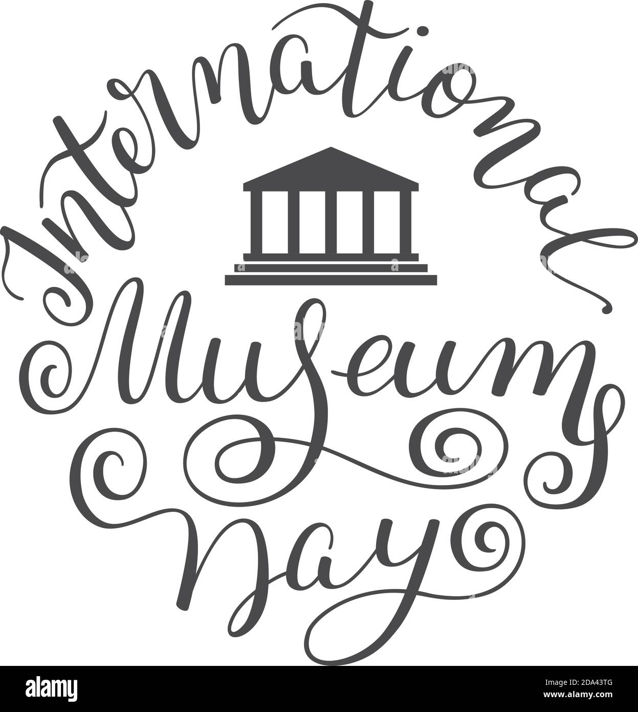 Hand lettering International Museum Day. Template for card, poster ...