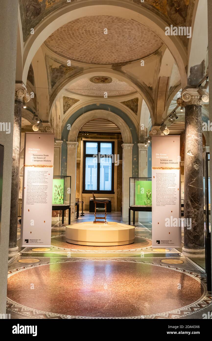 Berlin, Germany – January 29, 2018. Interior view of Neues Museum in ...