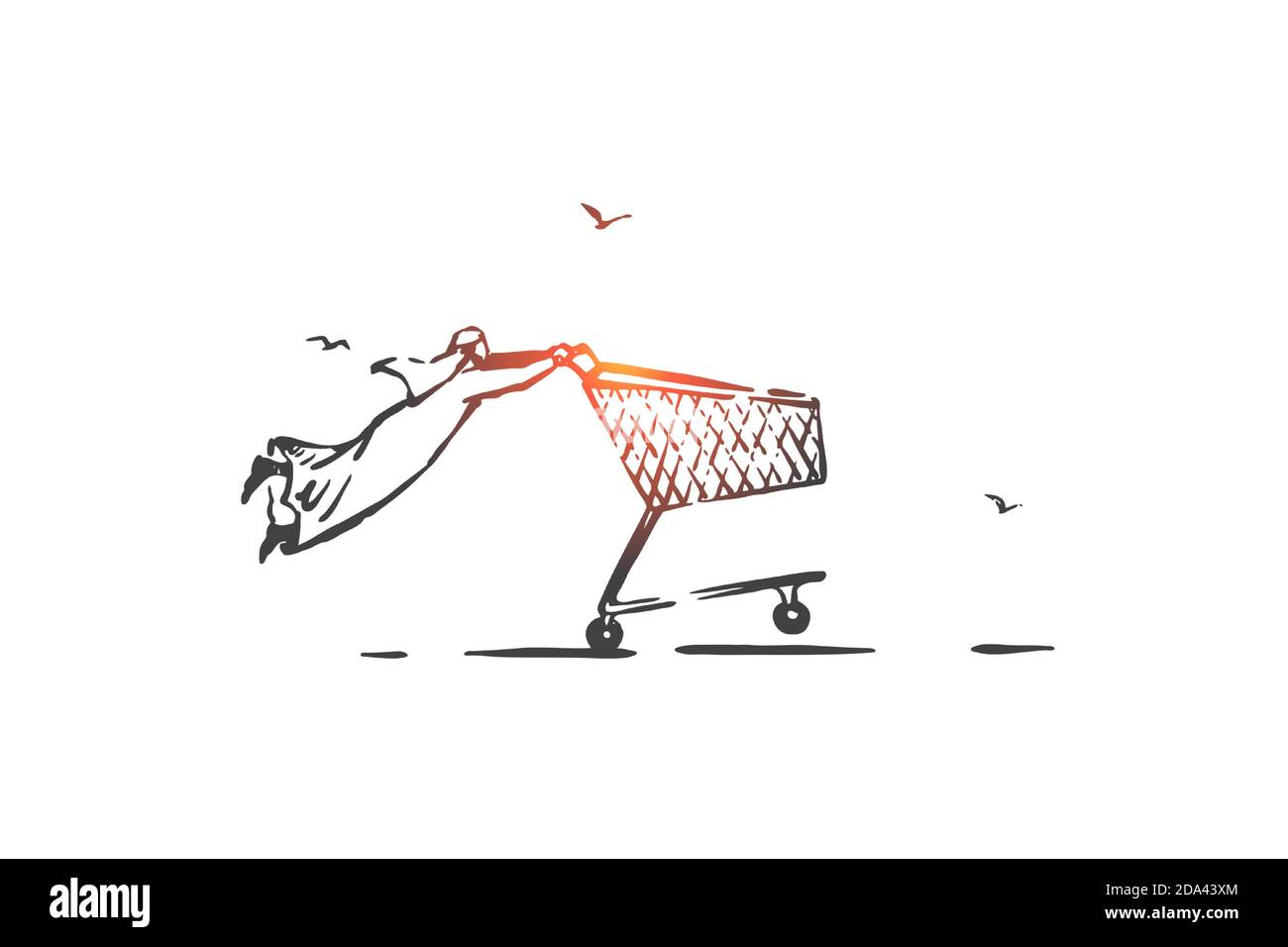 Hot sale, commerce concept sketch. Hand drawn isolated vector Stock ...
