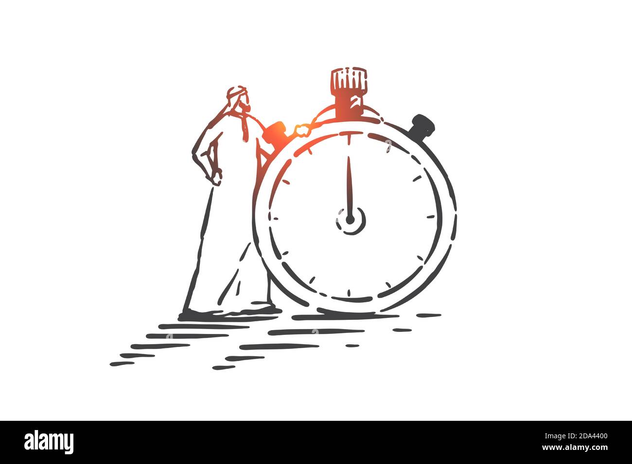 Time management, organization concept sketch. Hand drawn isolated ...