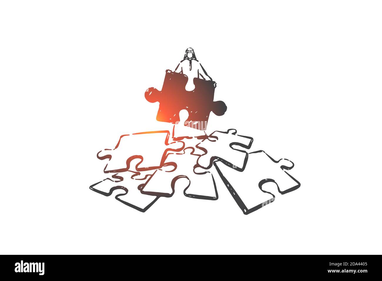 Problem solving, challenge concept sketch. Hand drawn isolated vector Stock Vector Image & Art ...