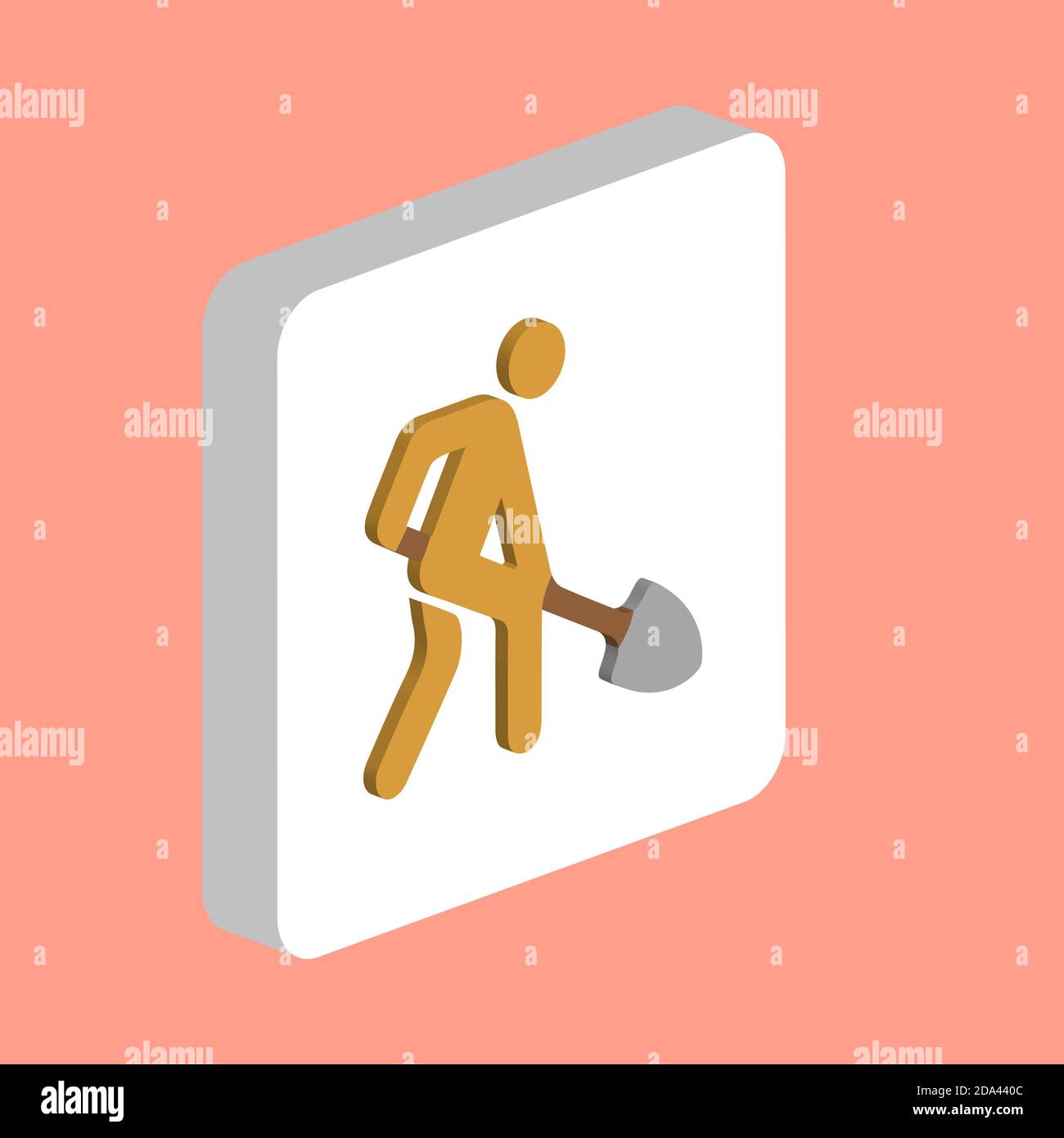 Digging man Simple vector icon. Illustration symbol design template for ...
