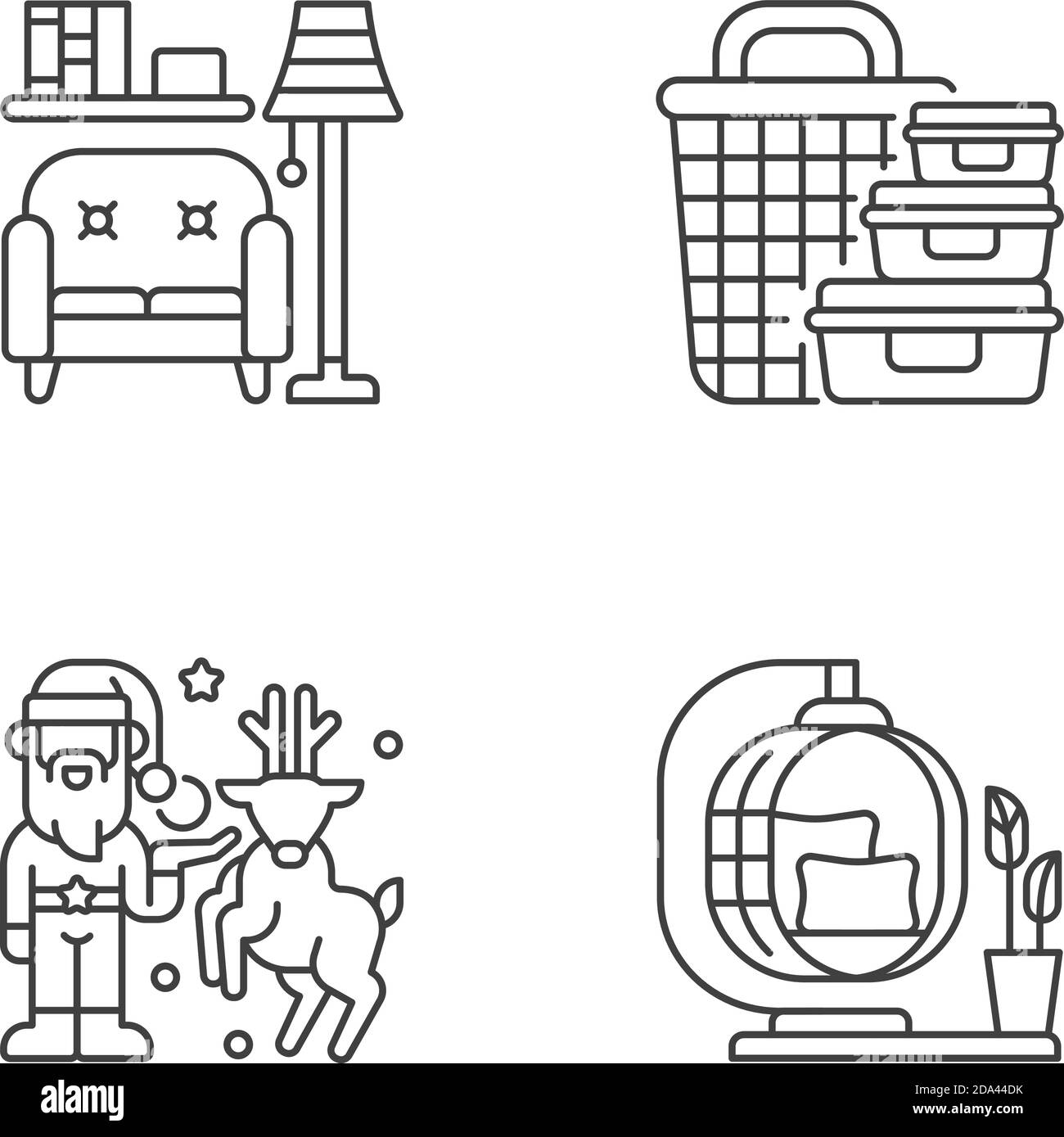 Homeware and furniture linear icons set Stock Vector Image & Art - Alamy