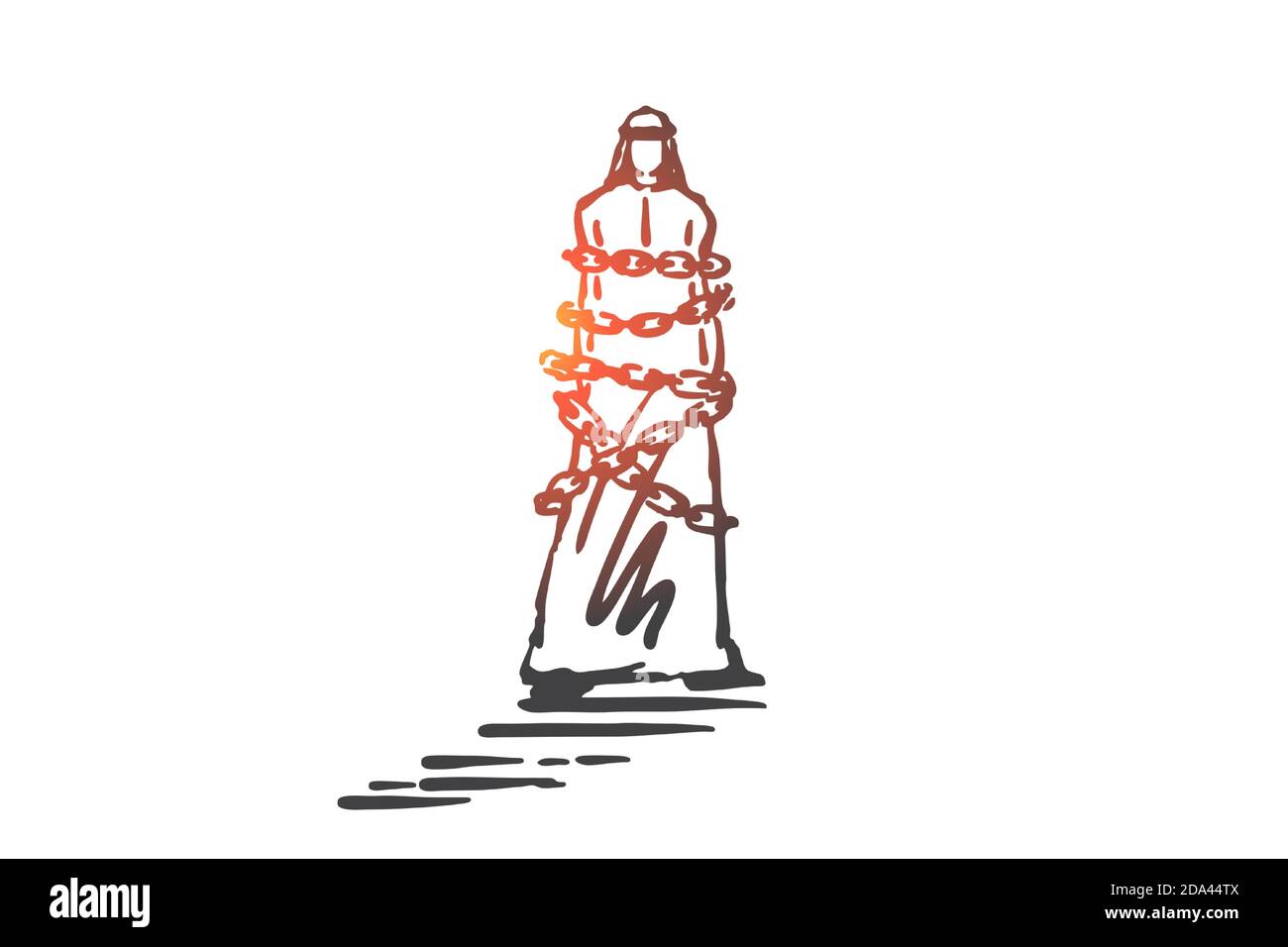 Financial debt, obligation concept sketch. Hand drawn isolated vector ...