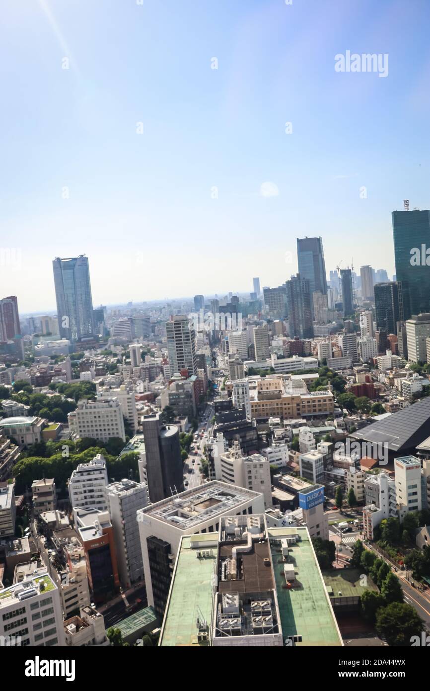 The Tokyo City, Japan viewed from on top of the Tokyo Tower Stock Photo ...