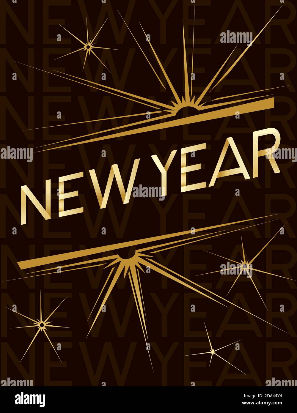 New Year banner with script text and glittering star design template ...
