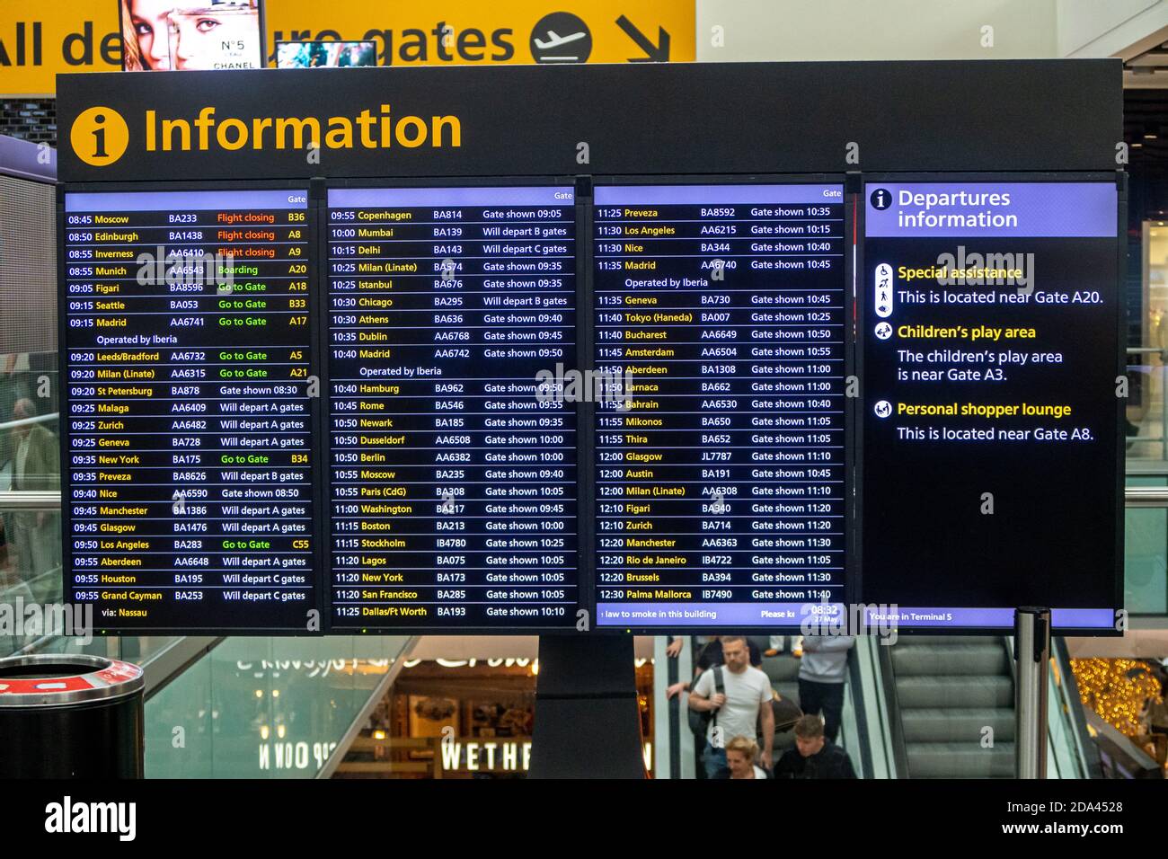 London, England - May 27 2018: London Heathrow Airport departure ...