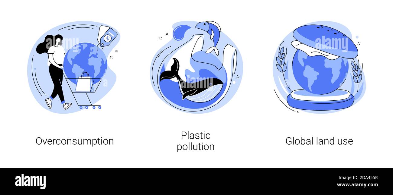 Global pollution problem abstract concept vector illustrations Stock ...