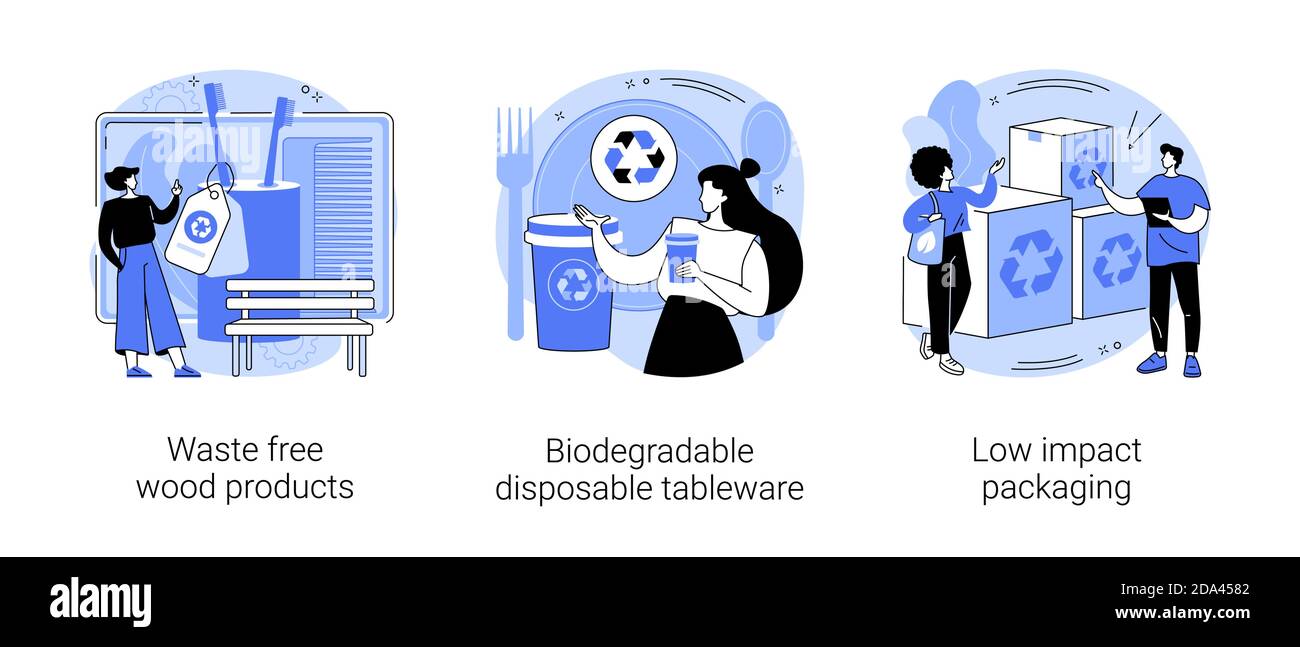 Sustainable materials abstract concept vector illustrations Stock ...