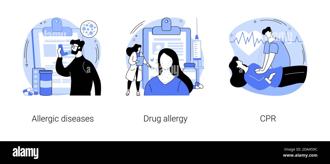 Allergic reaction abstract concept vector illustrations Stock Vector ...