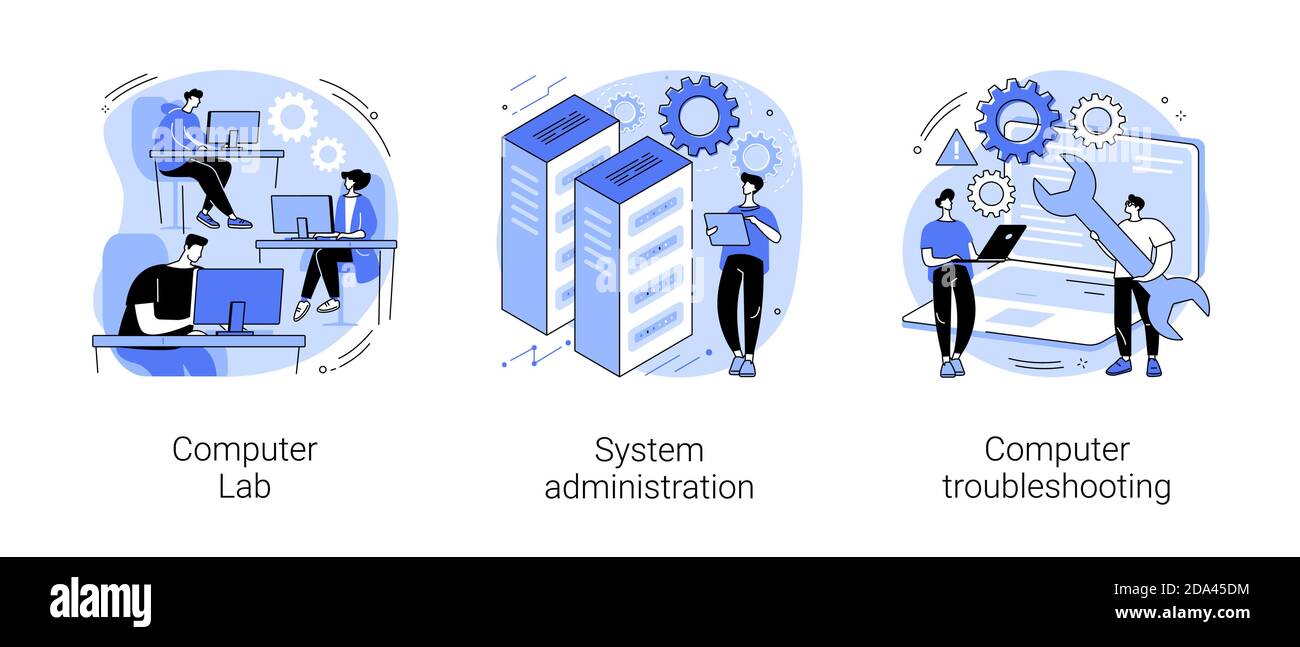 Computers and software abstract concept vector illustrations Stock ...