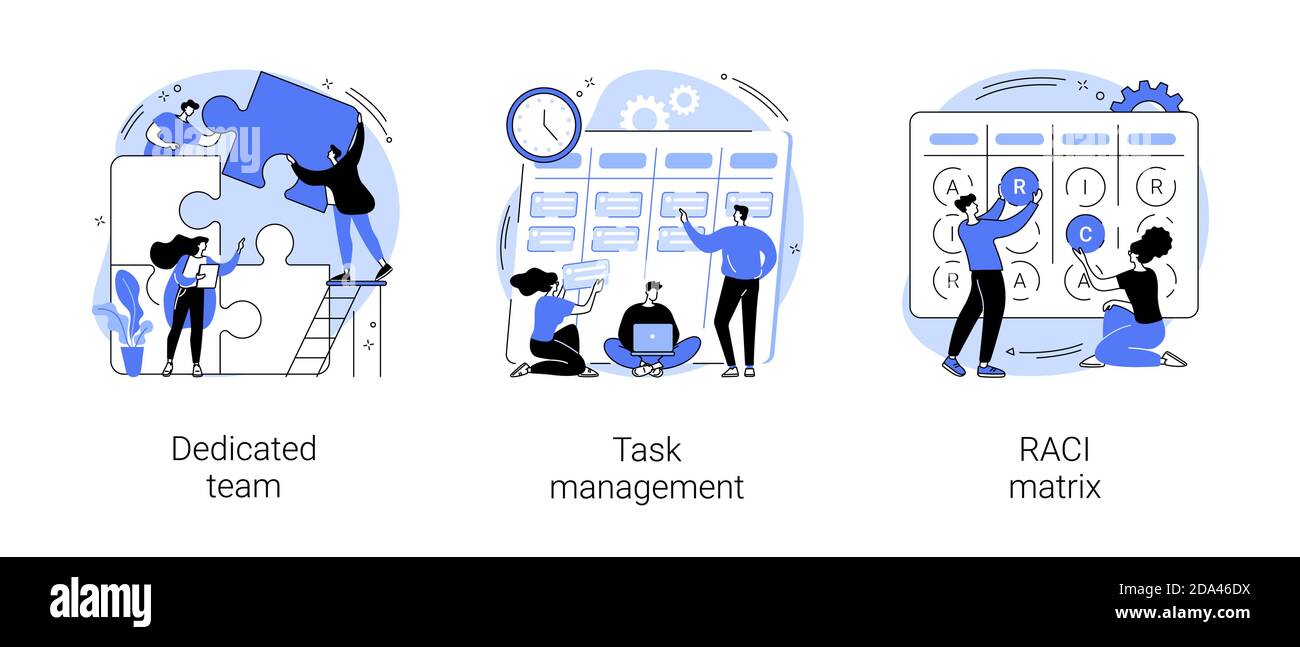 Developers team management abstract concept vector illustrations Stock ...